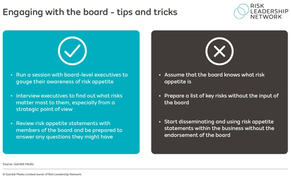 What is risk appetite and how do you implement it?